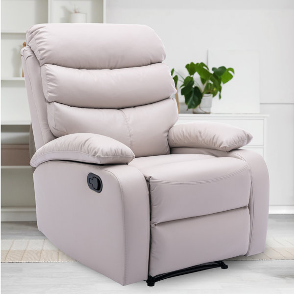 Ebern Designs Basic Recliner Chair Tech Cloth with Footrest,Manual ...