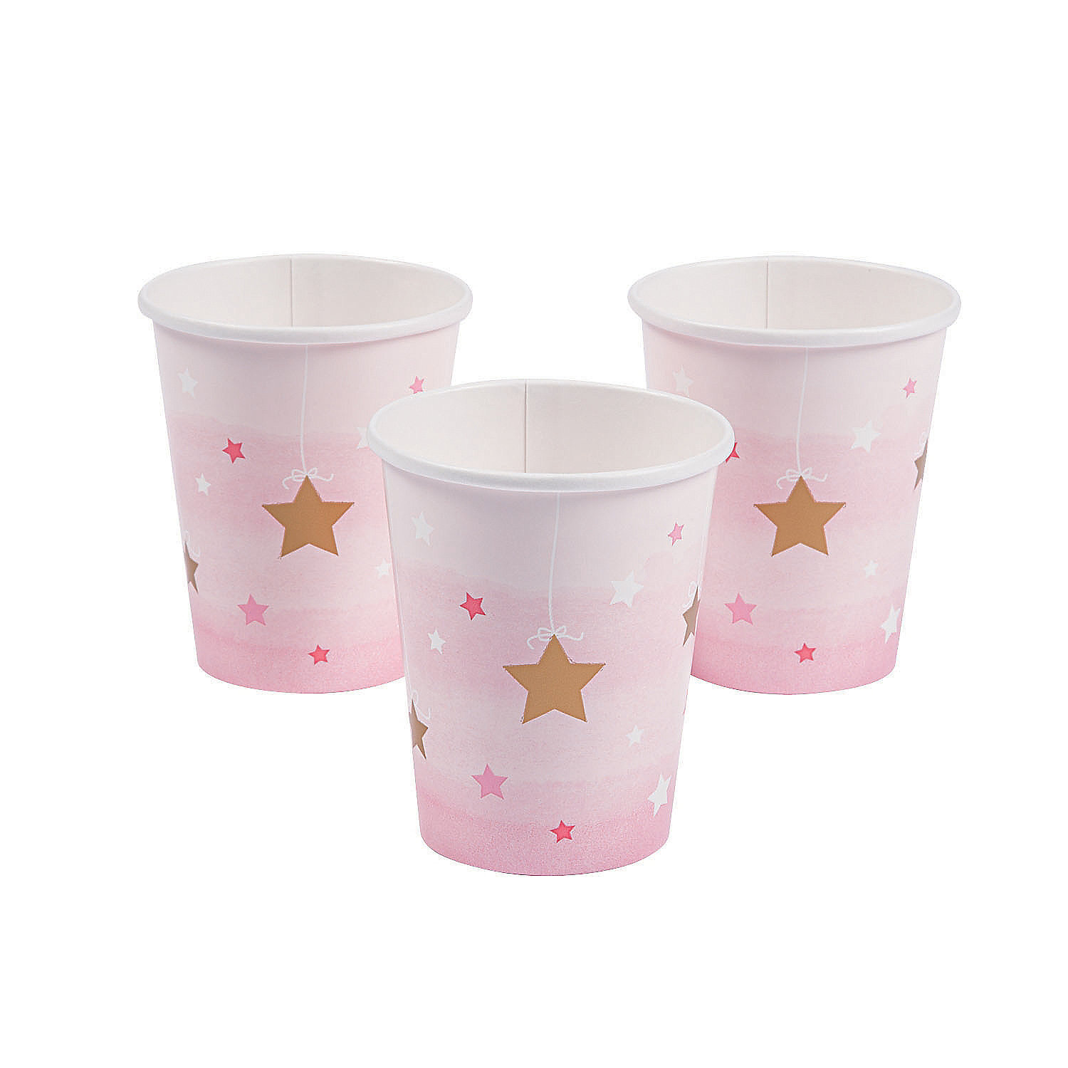 Oriental Trading Company Pink One Little Star Paper Cups, Party ...