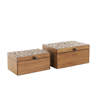 Millwood Pines Wood Textured Concave Honeycomb Storage Geometric ...