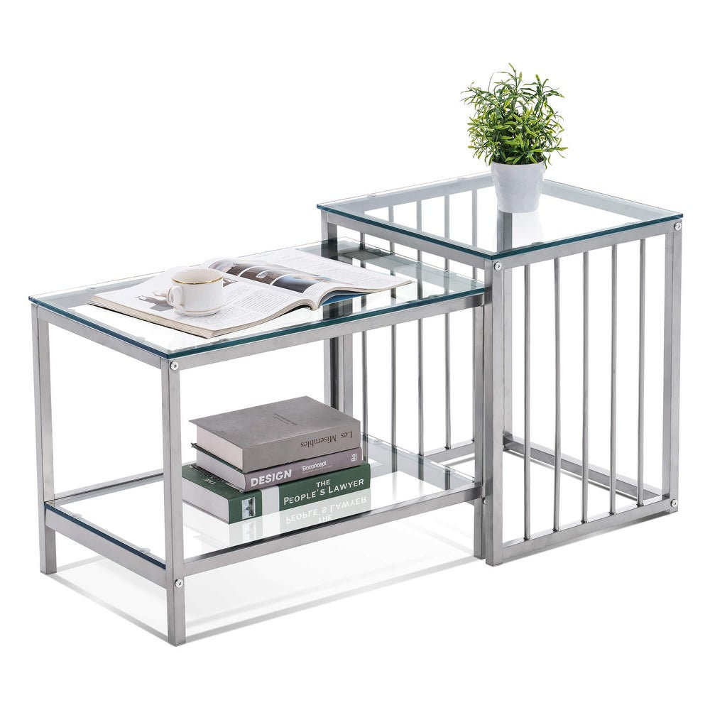Mercer41 Darda Modern Glass Nesting Tables & Reviews | Wayfair