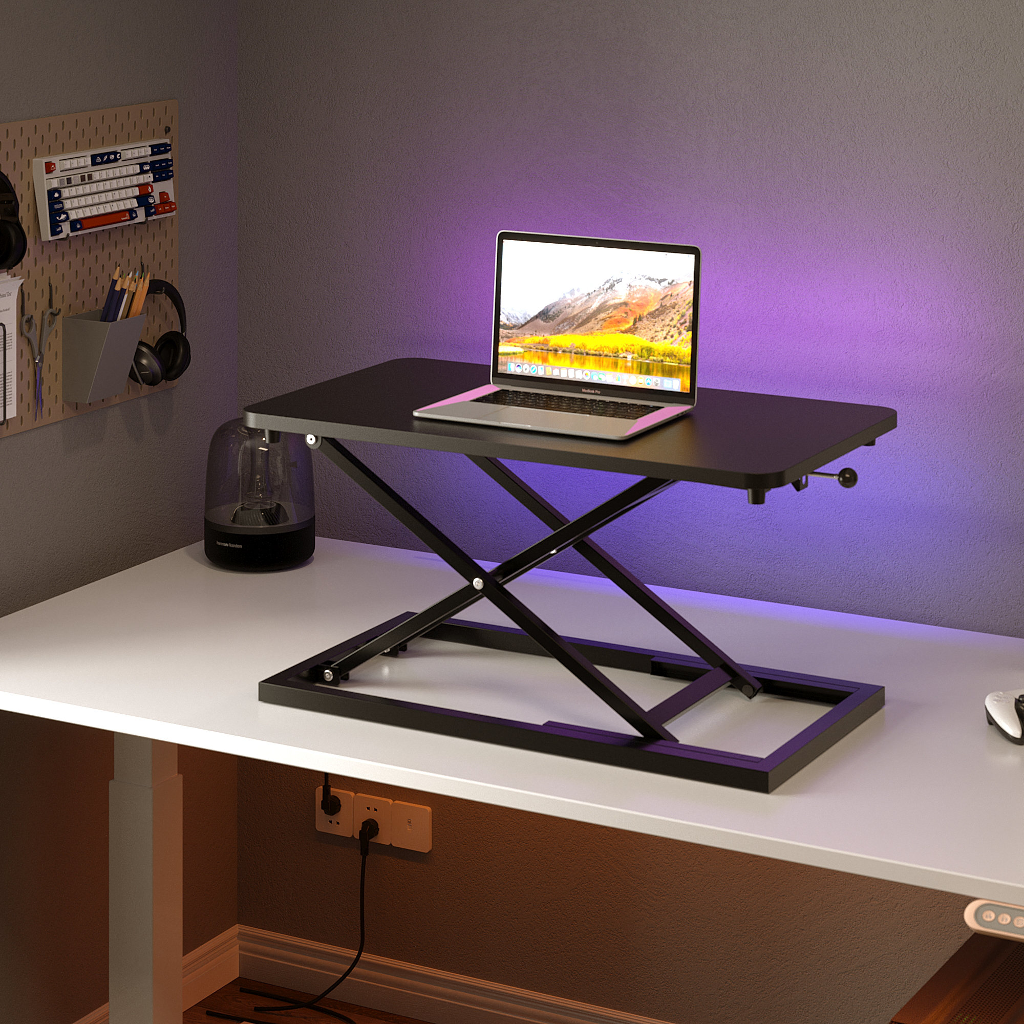 Inbox Zero Standing Desk Converter Height Adjustable, Sit To Stand Up ...