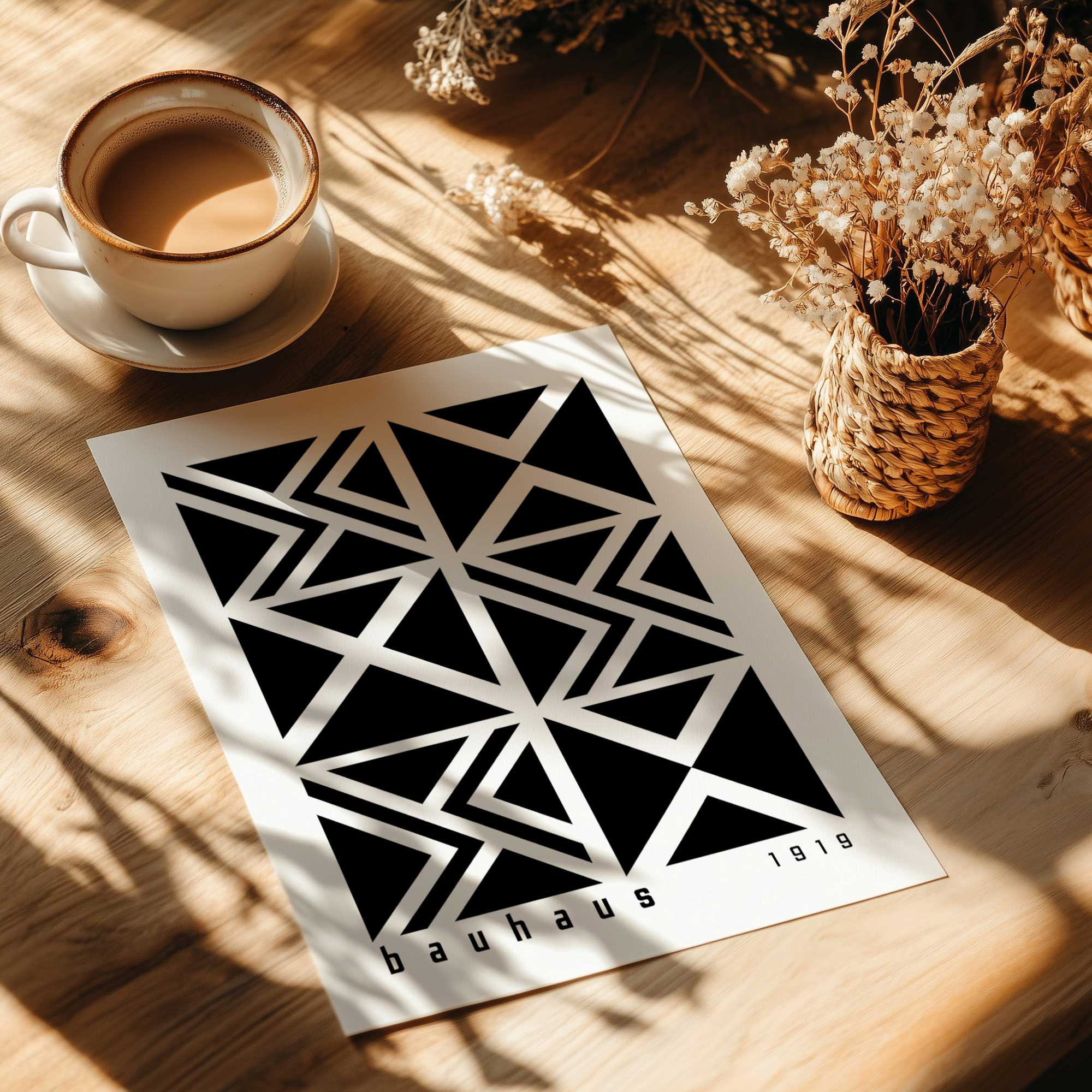 Wrought Studio™ Triangle Bauhaus Grid Print | Wayfair