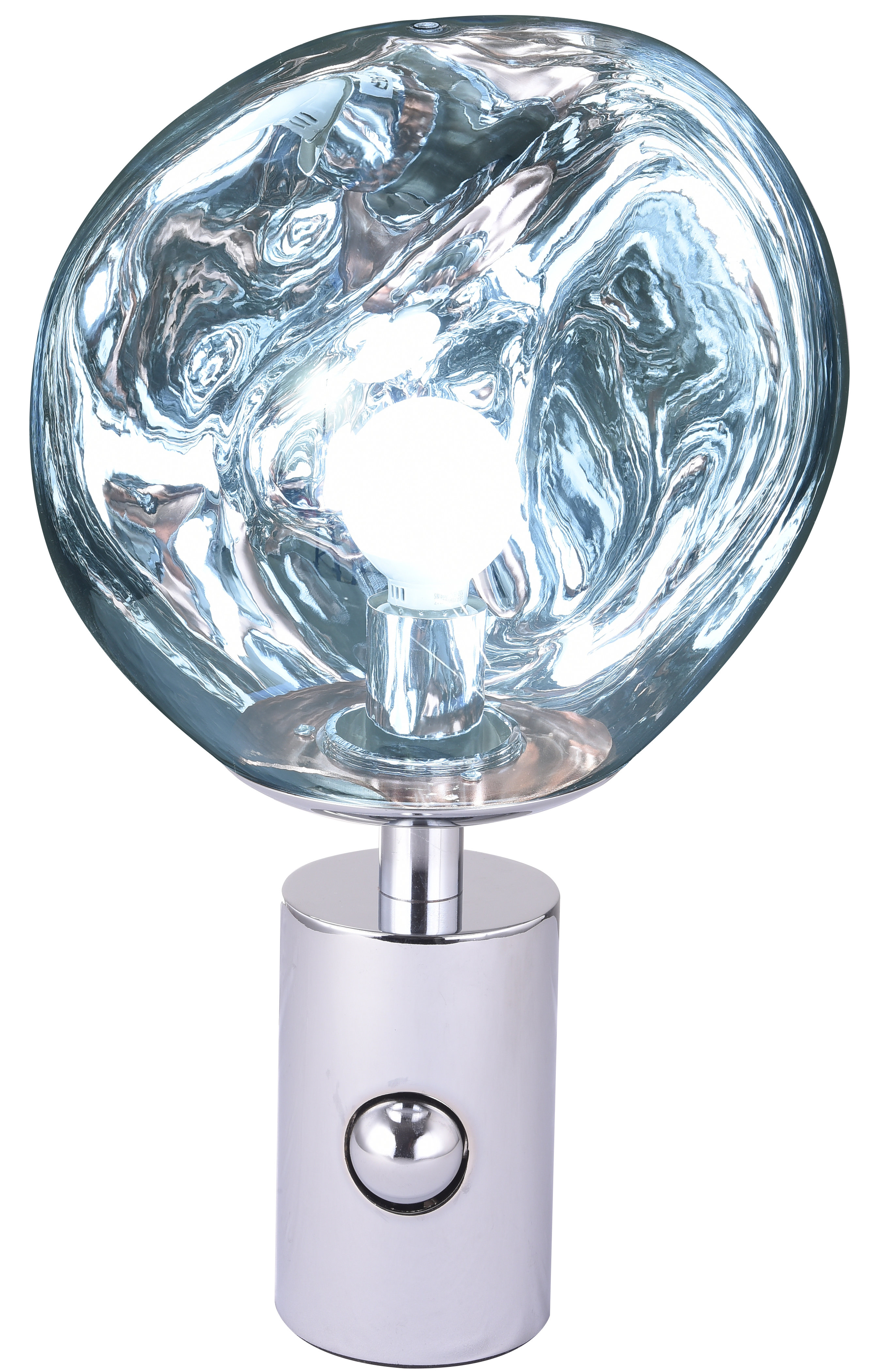 Ivy Bronx Mahalia 1 Light Silver Table Lamp With An Acrylic Distorted ...