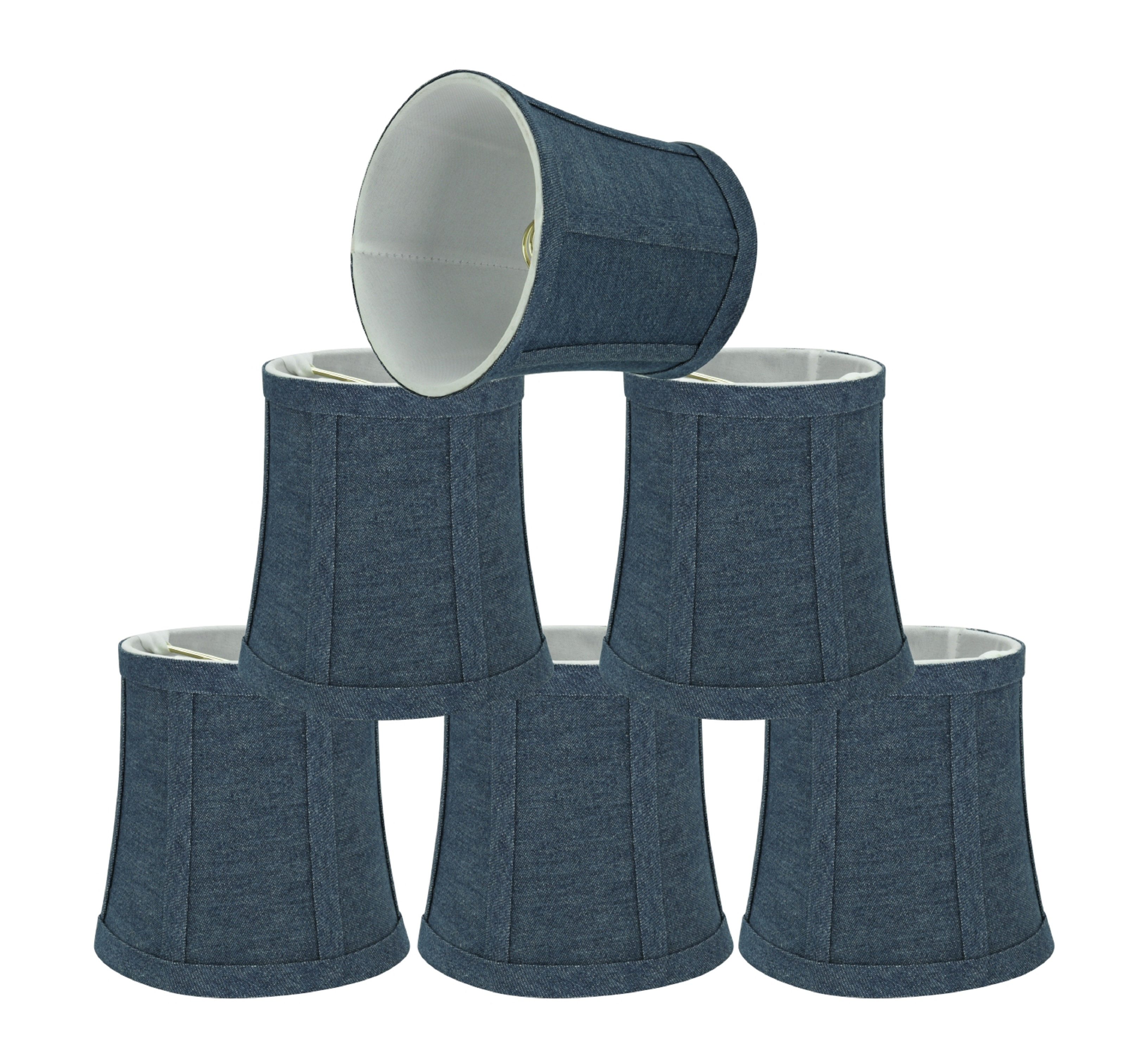 Alcott Hill® 5" H Denim Fabric Bell Lamp Shade ( Clip On ) | Wayfair