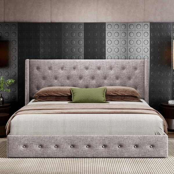 Wade Logan® Bertile Upholstered Metal Wingback Storage Bed & Reviews ...