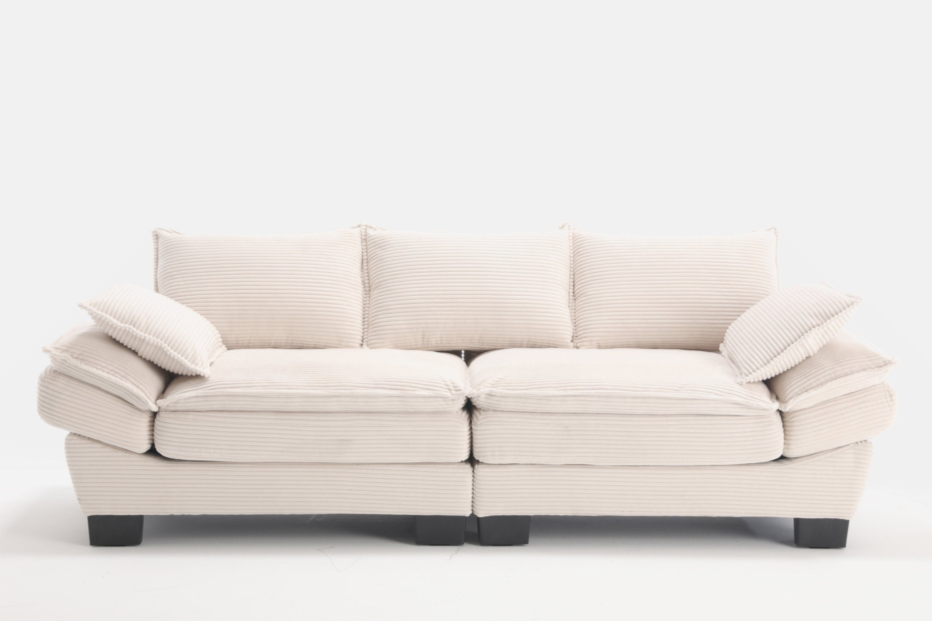 Latitude Run® Modern Sailboat Sofa Corduroy 3-Seater Sofa With Two ...