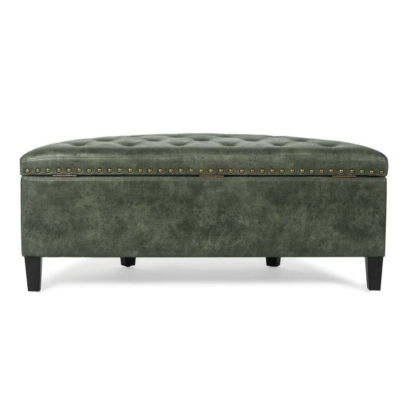 Red Barrel Studio® Zalayah Faux Leather Upholstered Storage Bench ...