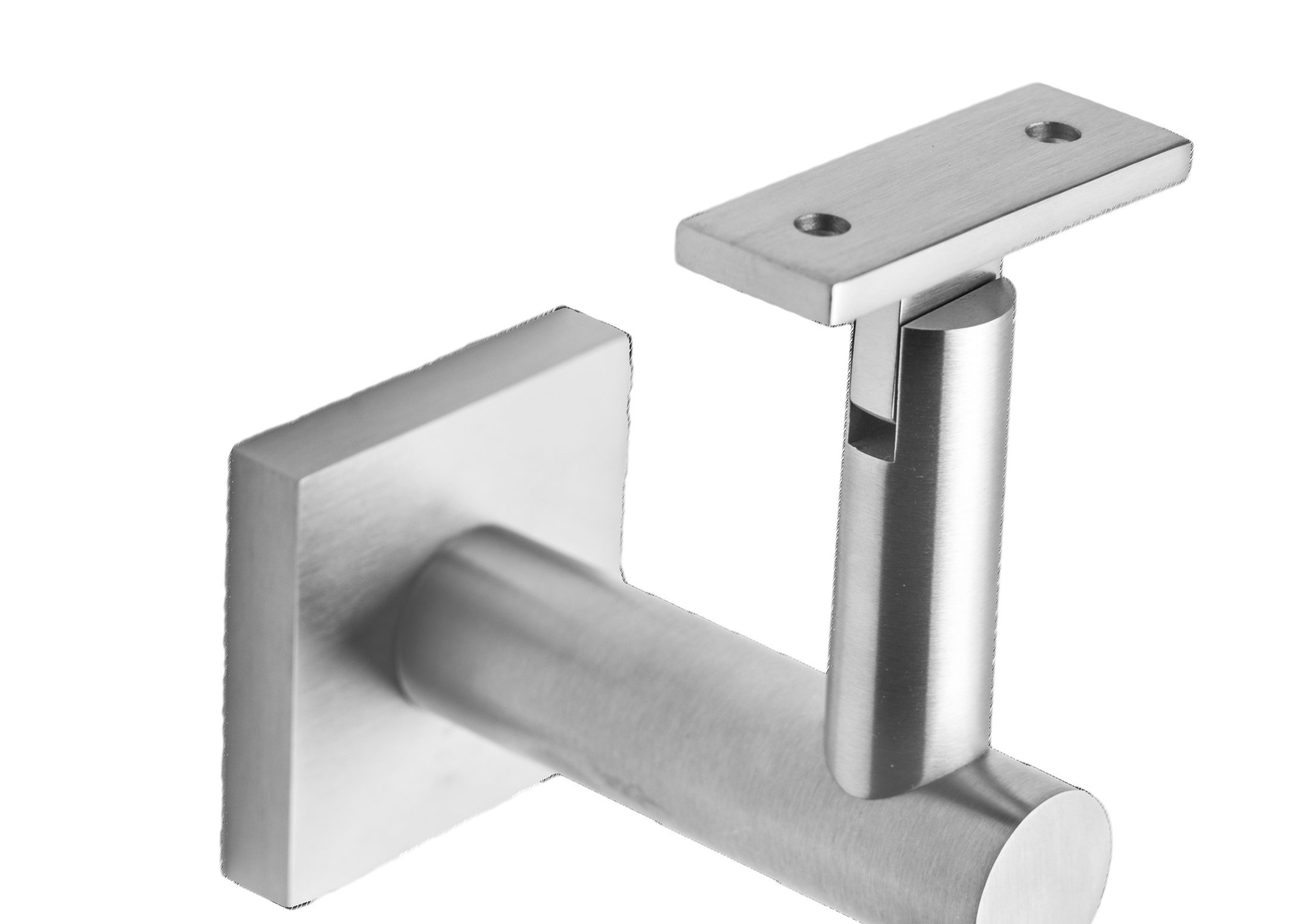 Linnea Glass Mount Handrail Bracket with Round Rose and Flat Plate ...