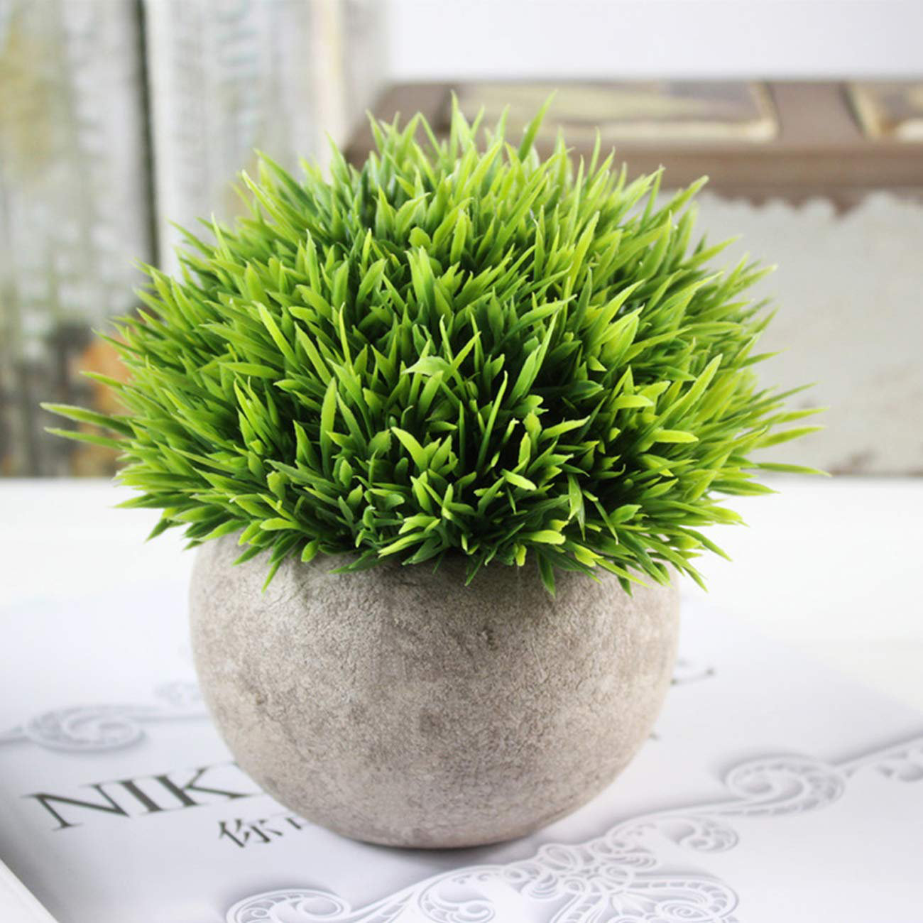 Primrue 4pcs Mini Plastic Artificial Plants Grass In Pot | Wayfair