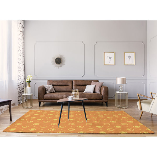 East Urban Home Moon Phases Light Yellow Area Rug | Wayfair