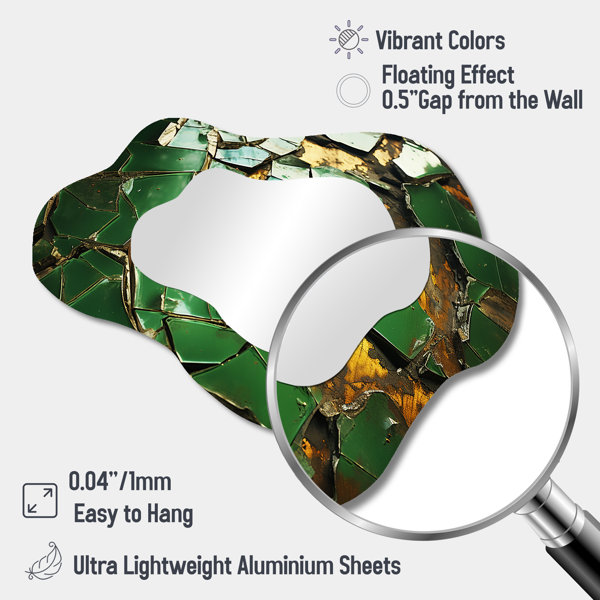 Ivy Bronx Green And Gold Marble Mosaic Tiles I - Abstract Tile Modern ...