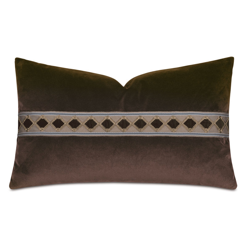 Eastern Accents Uma Diamond Border Decorative Pillow In Brown | Wayfair