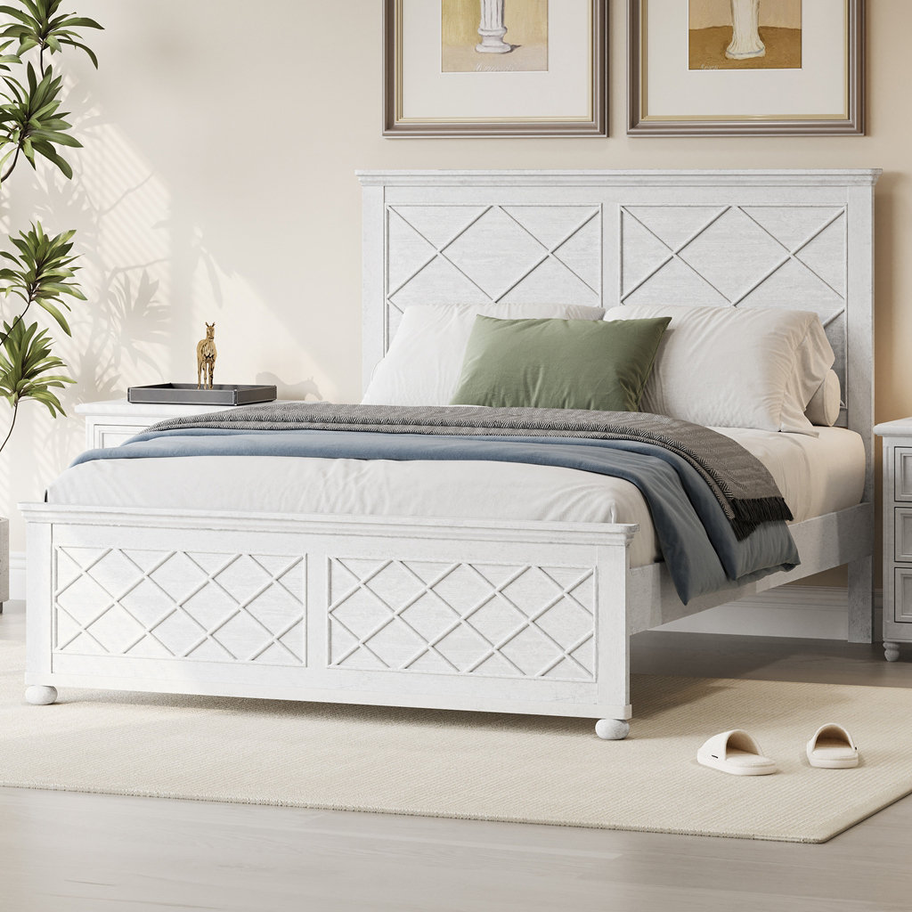 BASAT Coastal Farmhouse Solid Wood Bed Frame | Wayfair