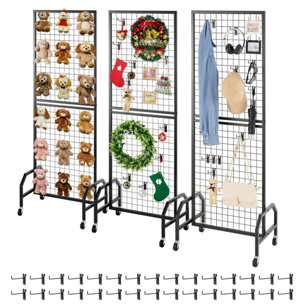 Latitude Run® Grid Wall Panels, 1.9 x 5.4 ft Wire Grid Panels Display ...