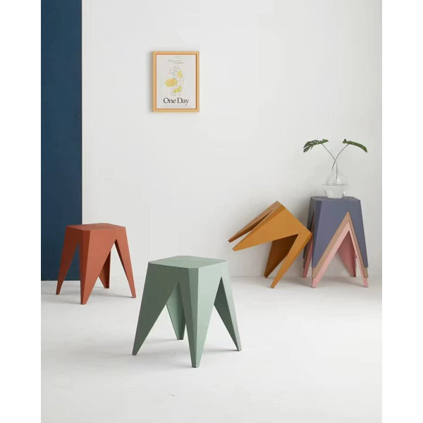 George Oliver Isbella Polypropylene Plastic Accent Stool | Wayfair