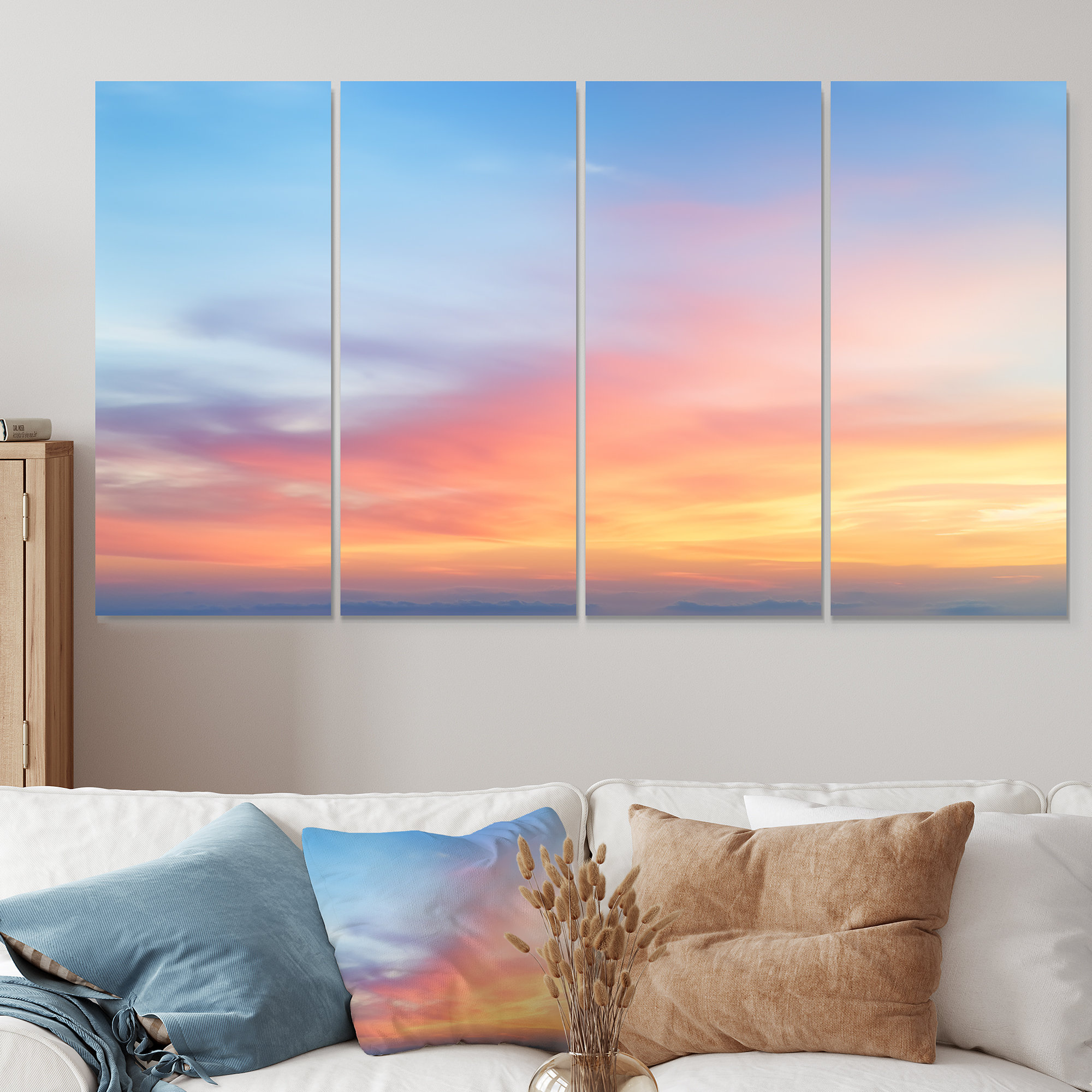 Ebern Designs Cotton Candy Skies II - Sky 4 Piece Wall Art | Wayfair