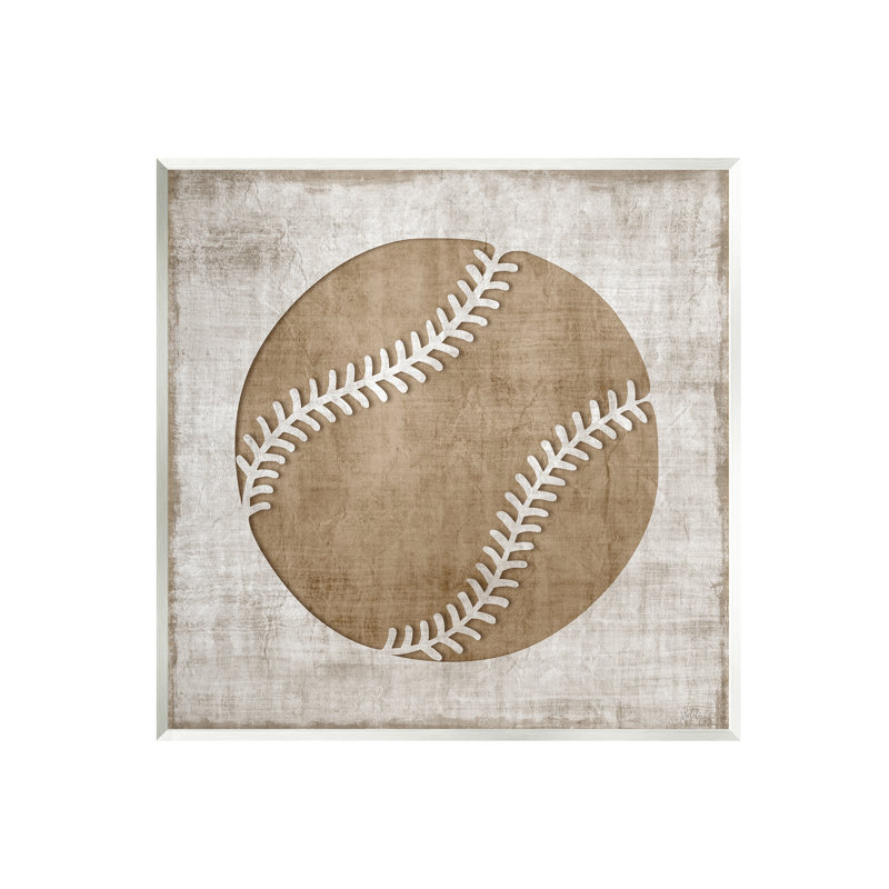 Stupell Industries Weathered Baseball Silhouette Shape Rustic Sports ...