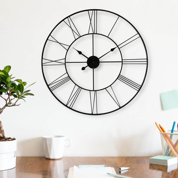 17 Stories Charma Metal Wall Clock & Reviews | Wayfair