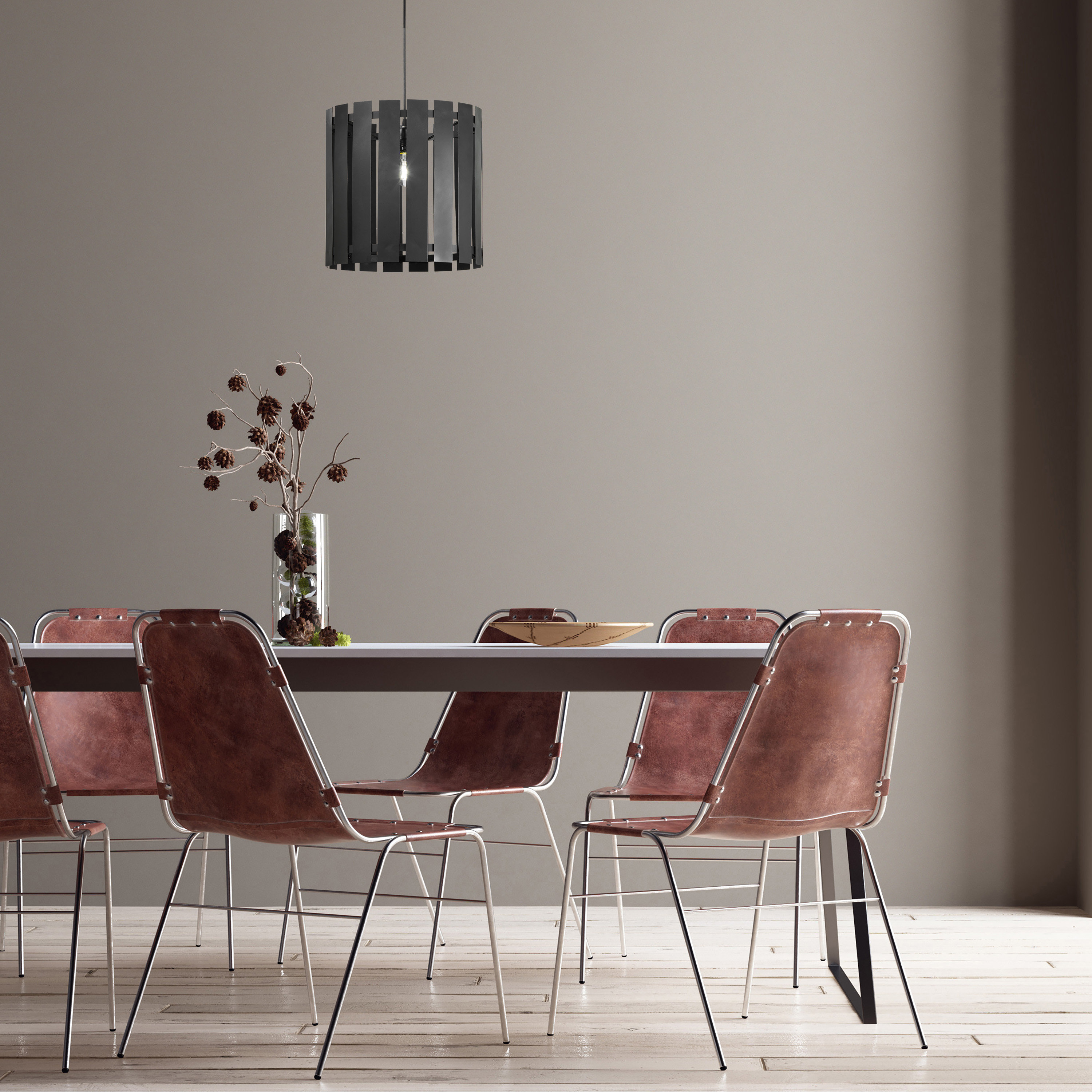 17 Stories 9.75"W Gingerich 1-Light Satin Black Metal Slatted Drum ...