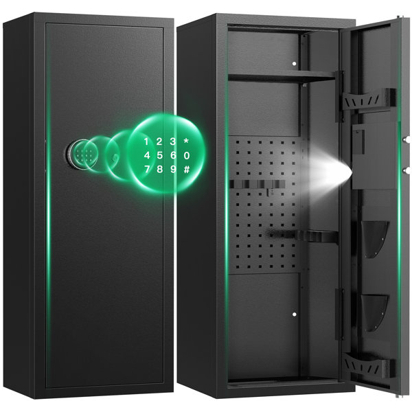 Besafety 12-15 Gun Cabinet, Quick Access Long Gun Safe For Home Rifles ...