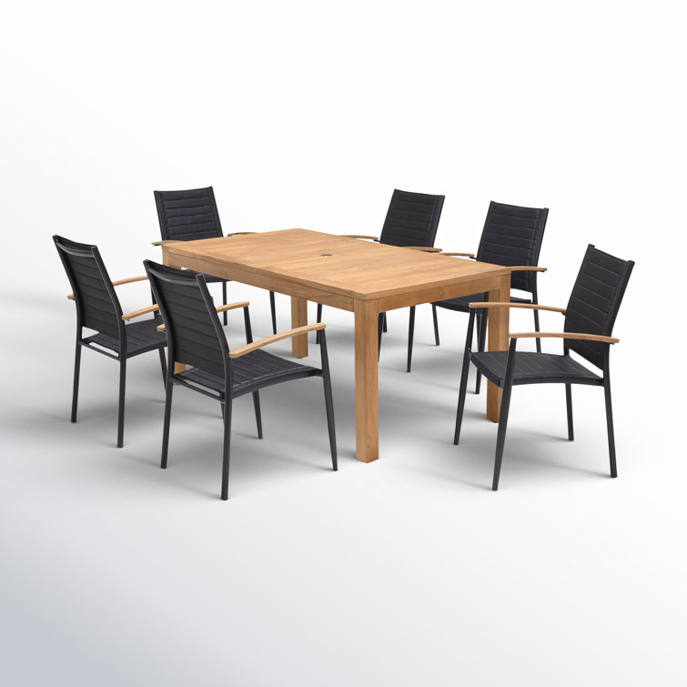 Wade Logan® Cenka 6-Person 100% FSC Solid Teak and Powder Coated ...