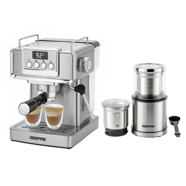 GEEPAS 1465W Espresso Coffee Machine & 200W Coffee Grinder Combo ...
