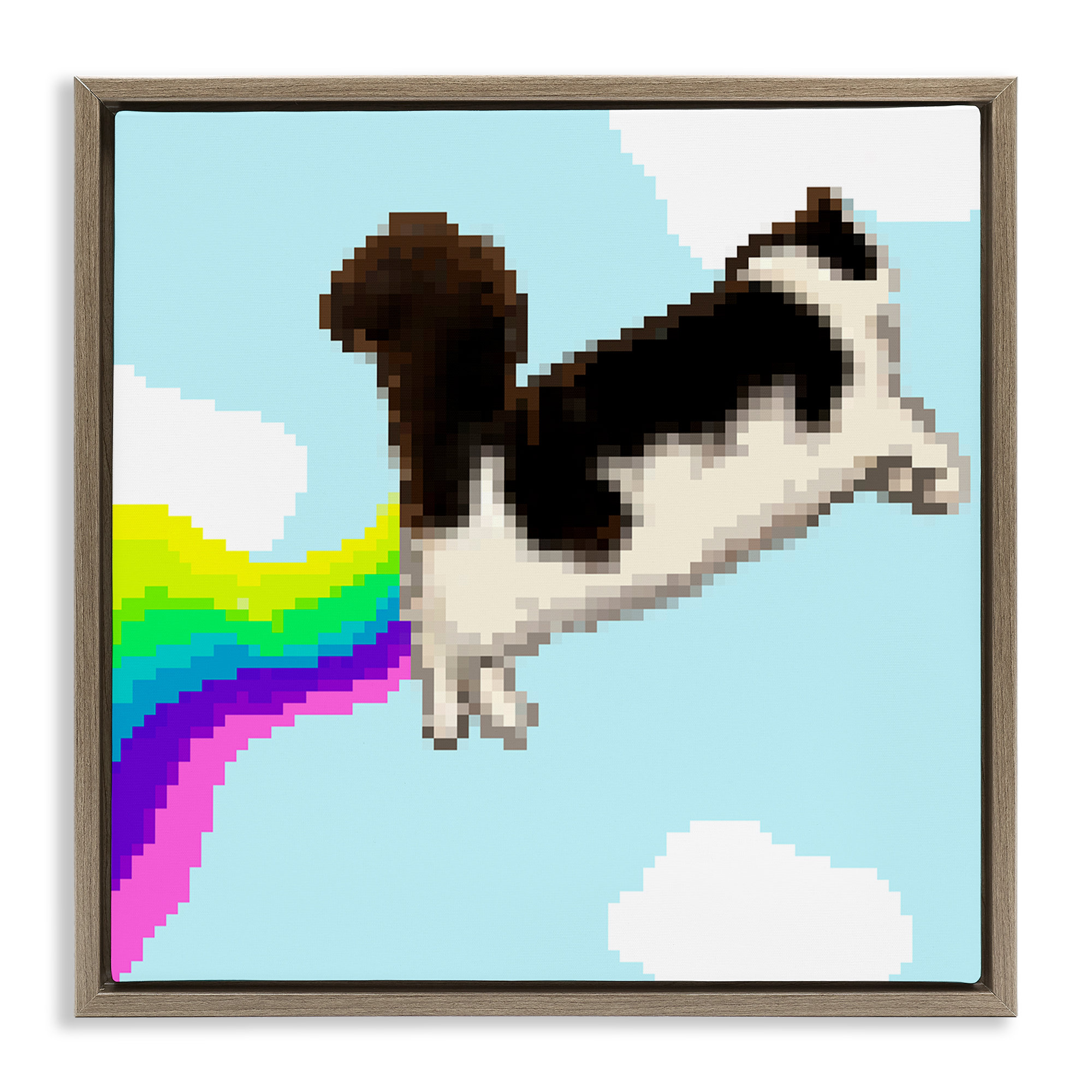 Latitude Run® Whimsical Cat Flying Framed Floater Canvas Wall Art By ...