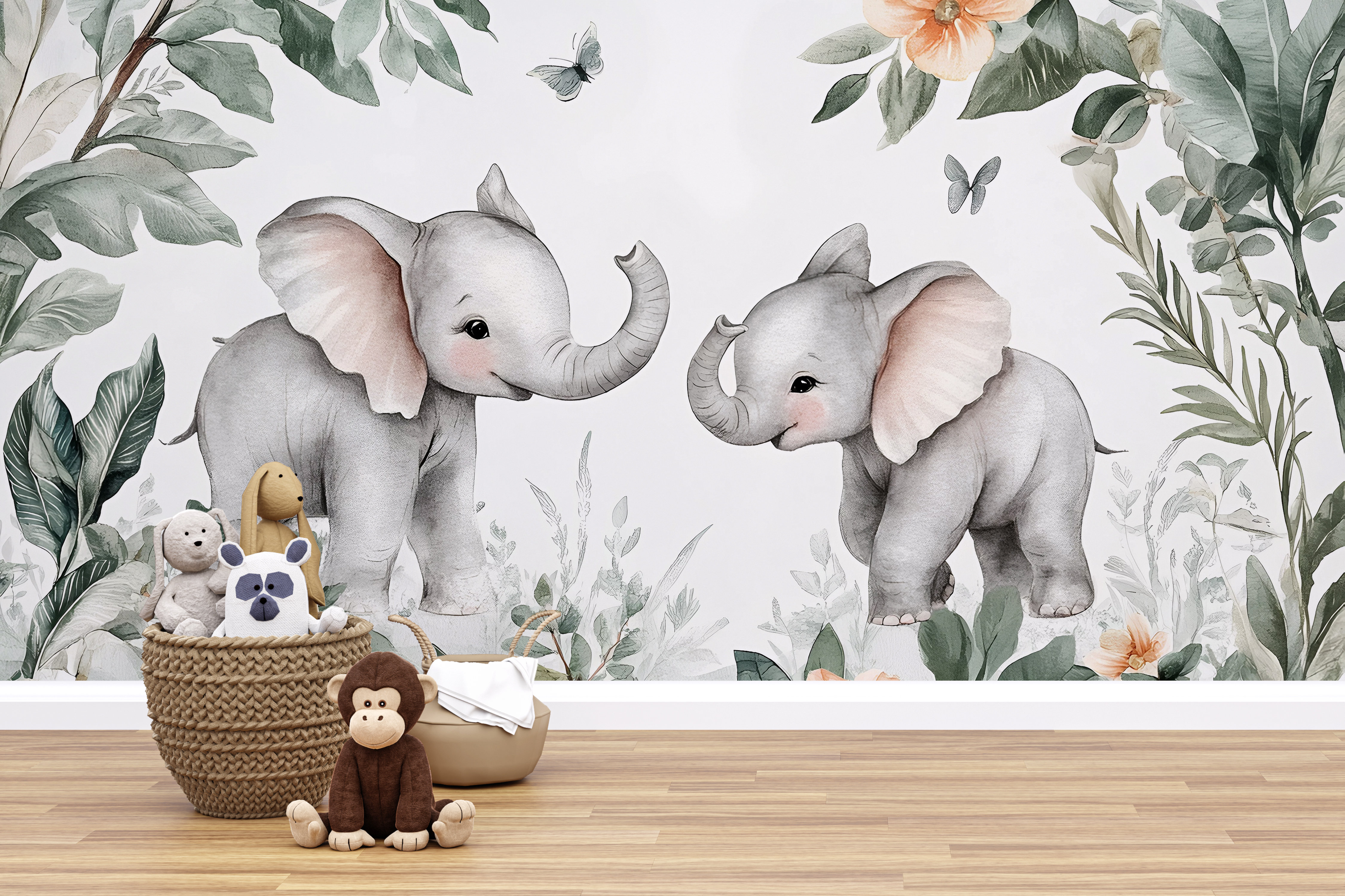 cute elephants background