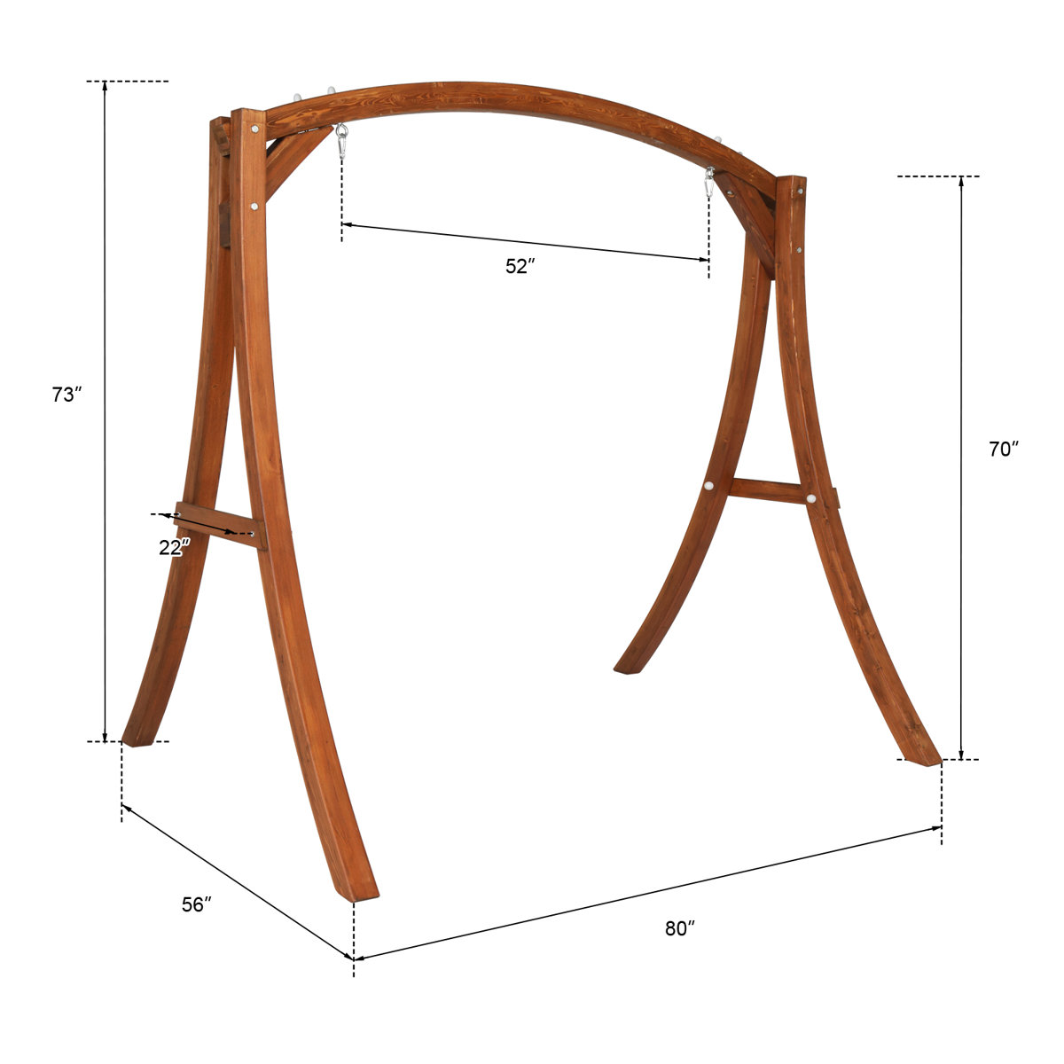 Lark Manor™ Kupang Solid Wood Porch Swing Stand & Reviews | Wayfair