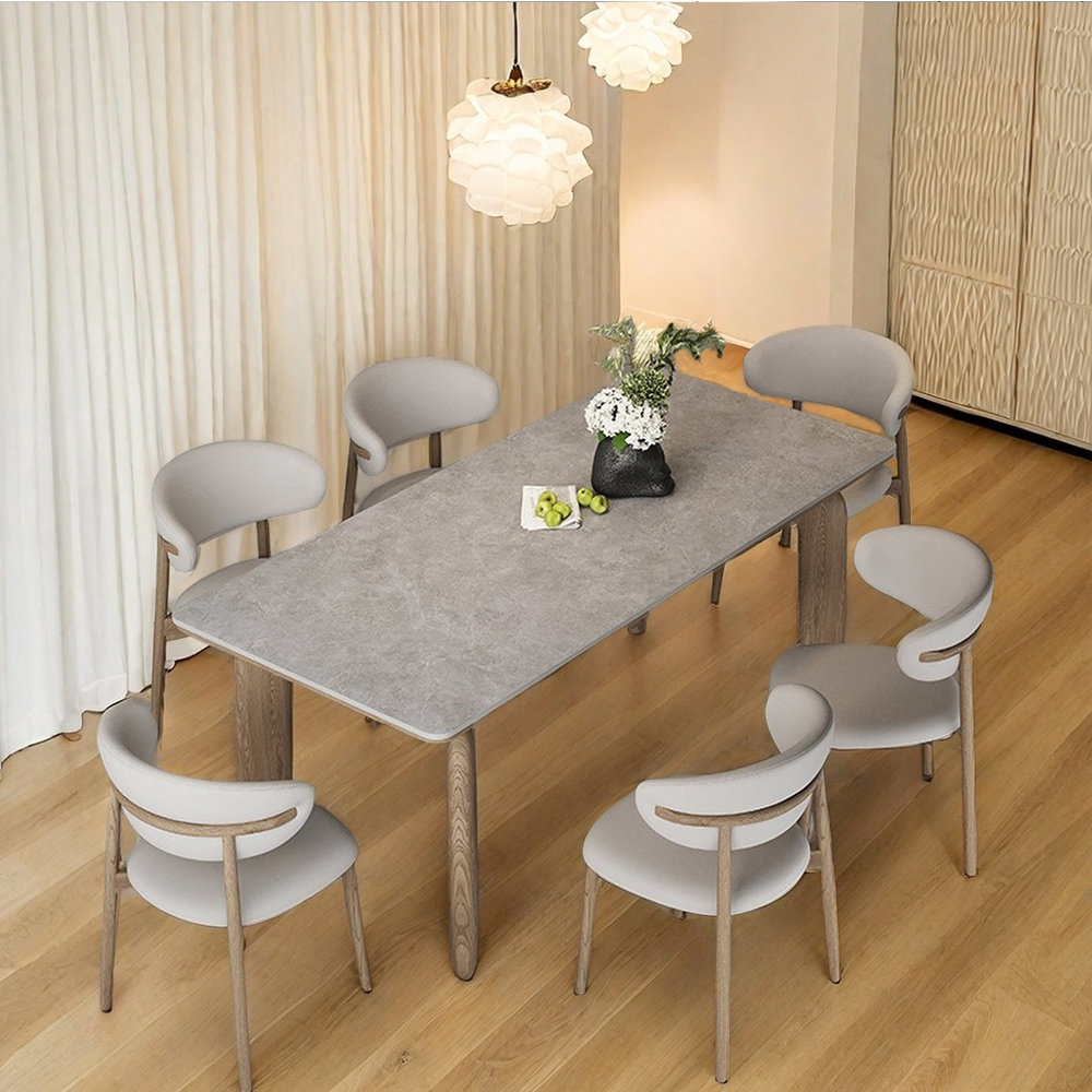 A Bestiary Living White Ash Sintered Stone Table And Chairs Set ...