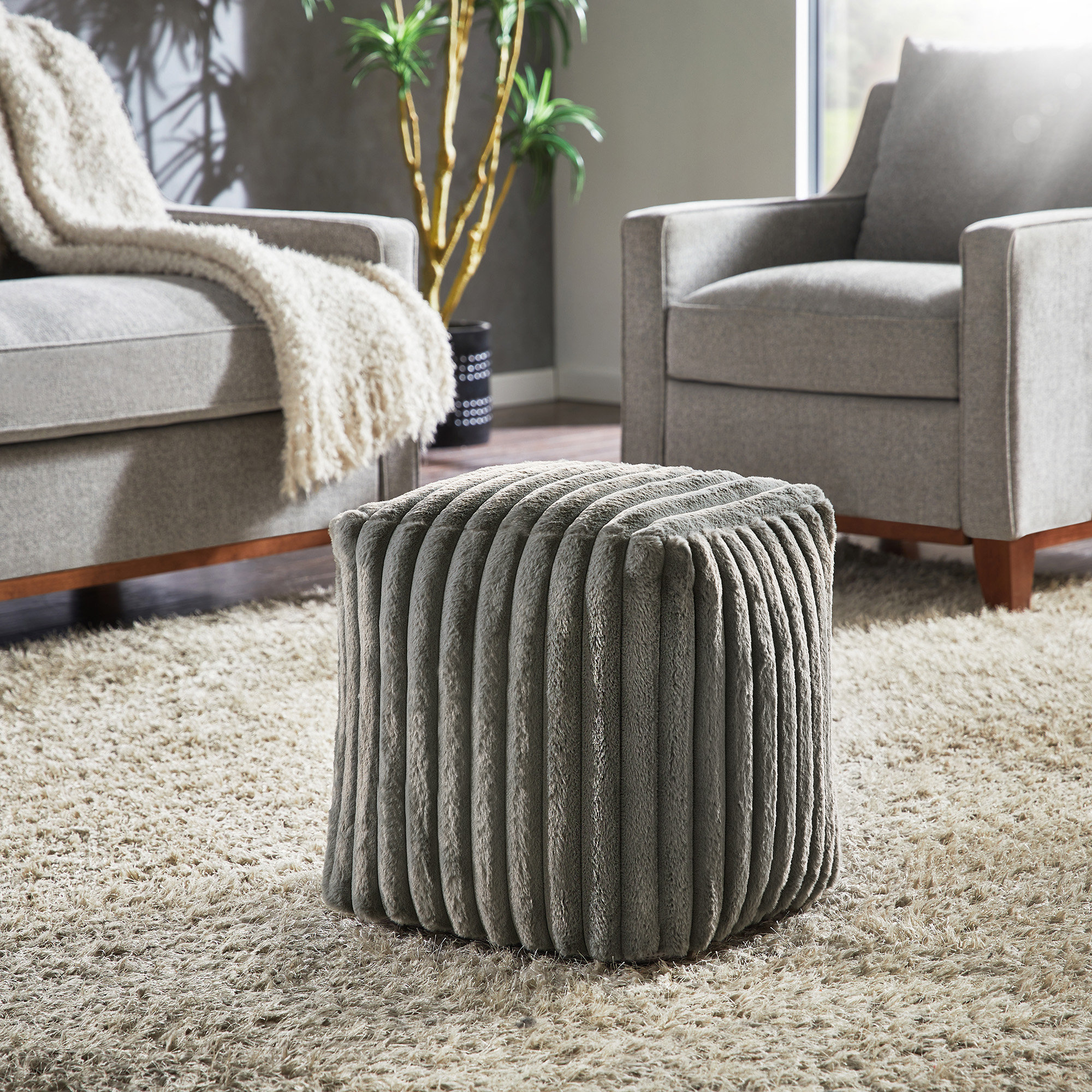 Willa Arlo™ Interiors Doniphan Upholstered Square Pouf Ottoman ...