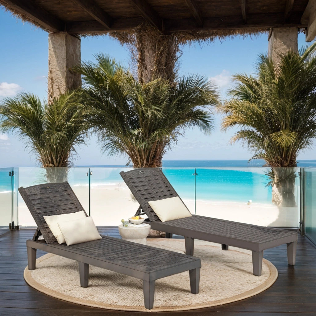 Lark Manor™ 2-Piece Resin Chaise Lounge Set - Adjustable 5-Position ...