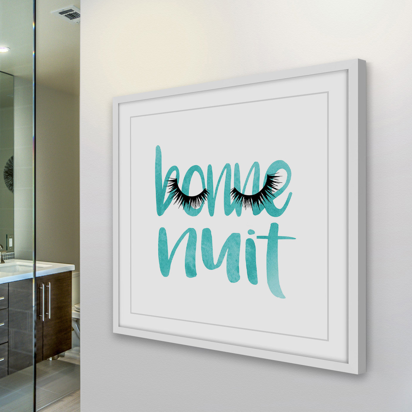 Marmont Hill 'Bonne Nuit Teal' by Amanda Greenwood Framed Painting ...