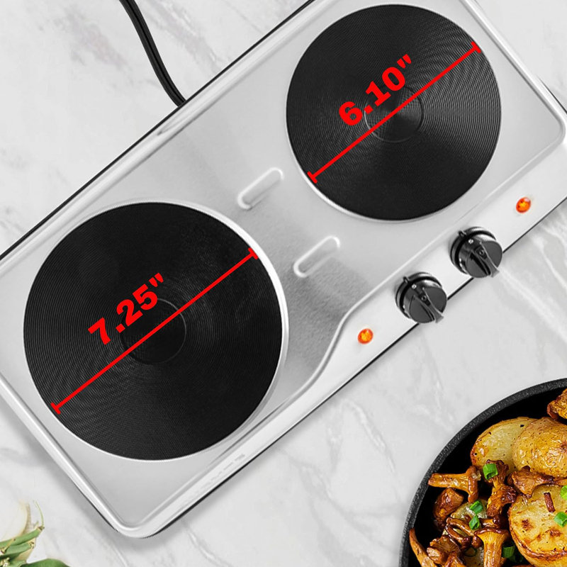 OVENTE Electric Double Cast Iron Burner & Reviews | Wayfair