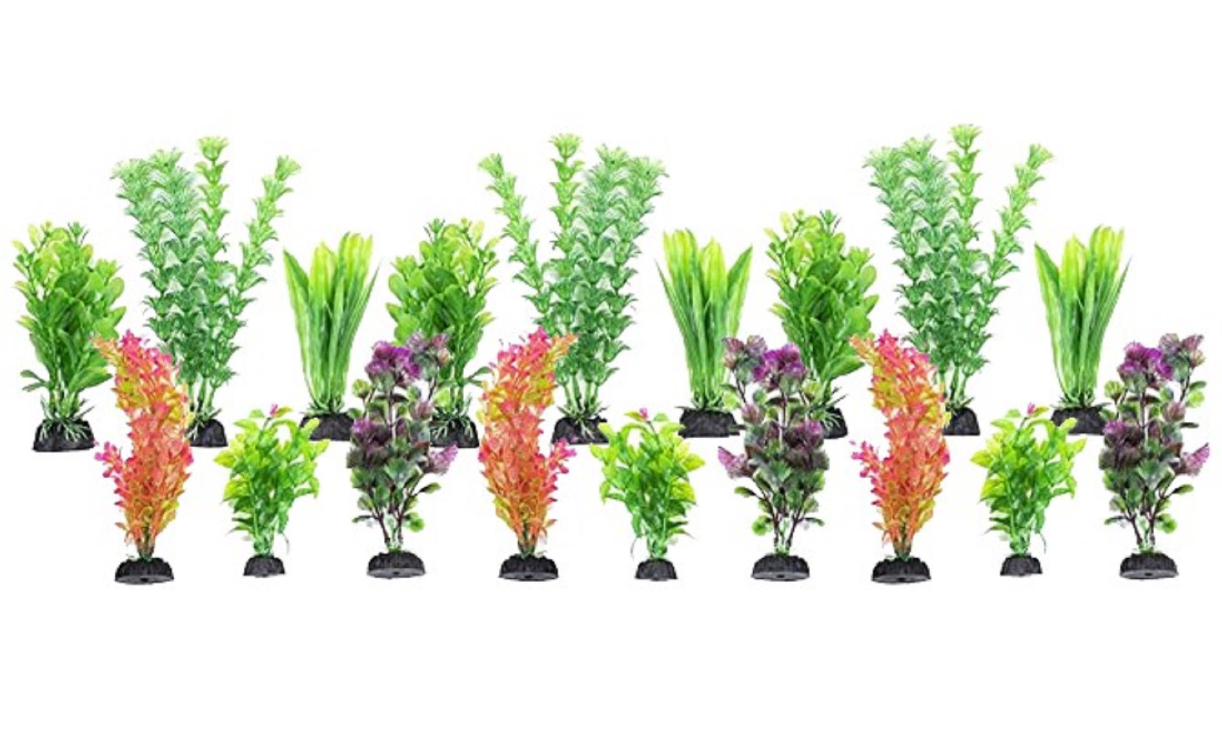 Penn Plax Multicolored 18-piece Plastic Aquarium Plant Bundle | Wayfair