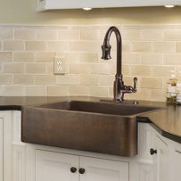Birch Lane™ Anelis Copper 33" Single Bowl Farmhouse Apron Kitchen Sink ...