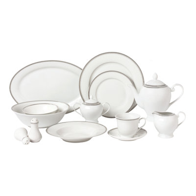 Lorren Home Trends 57 Piece Porcelain China Dinnerware Set - Service ...