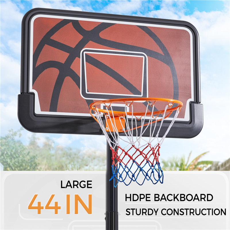Yaheetech Height Adjustable Metal Portable Full-Size Basketball Hoop ...