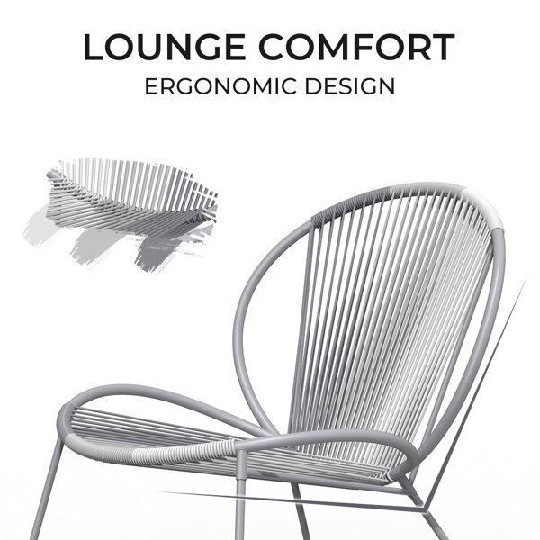 AllModern Halcott Steel Frame Rattan String Set Of 3 & Reviews | Wayfair