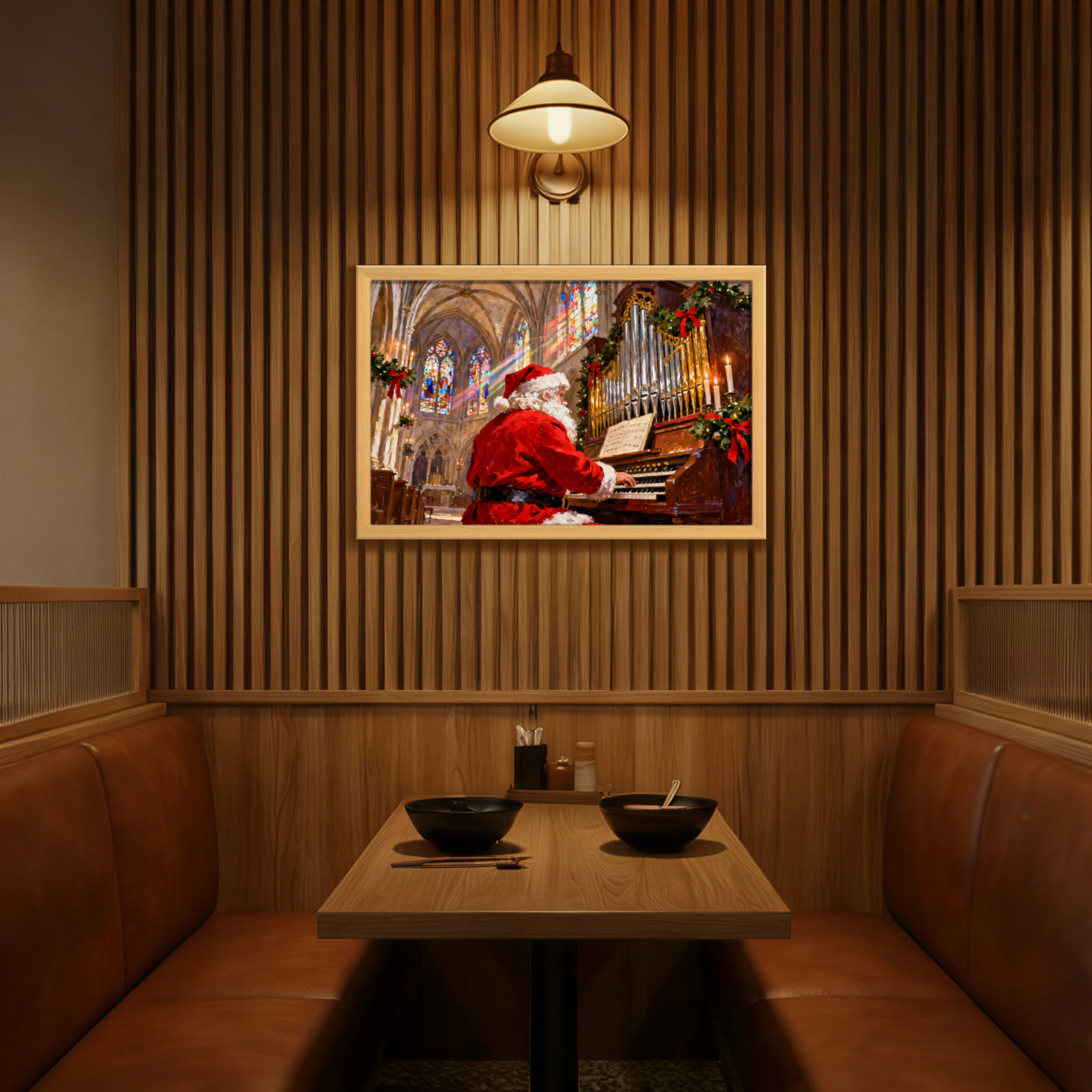 Astoria Grand Christmas Santa Playing Organ In Church Christmas Scene ...