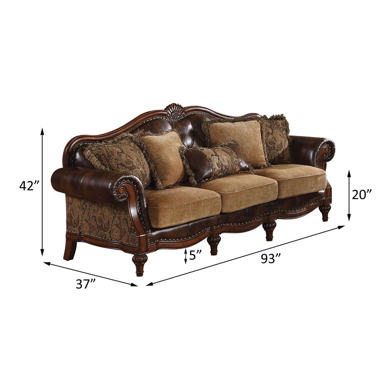 Winston Porter Dreena Rolled Arm Sofa in Two Tone Brown & Reviews ...