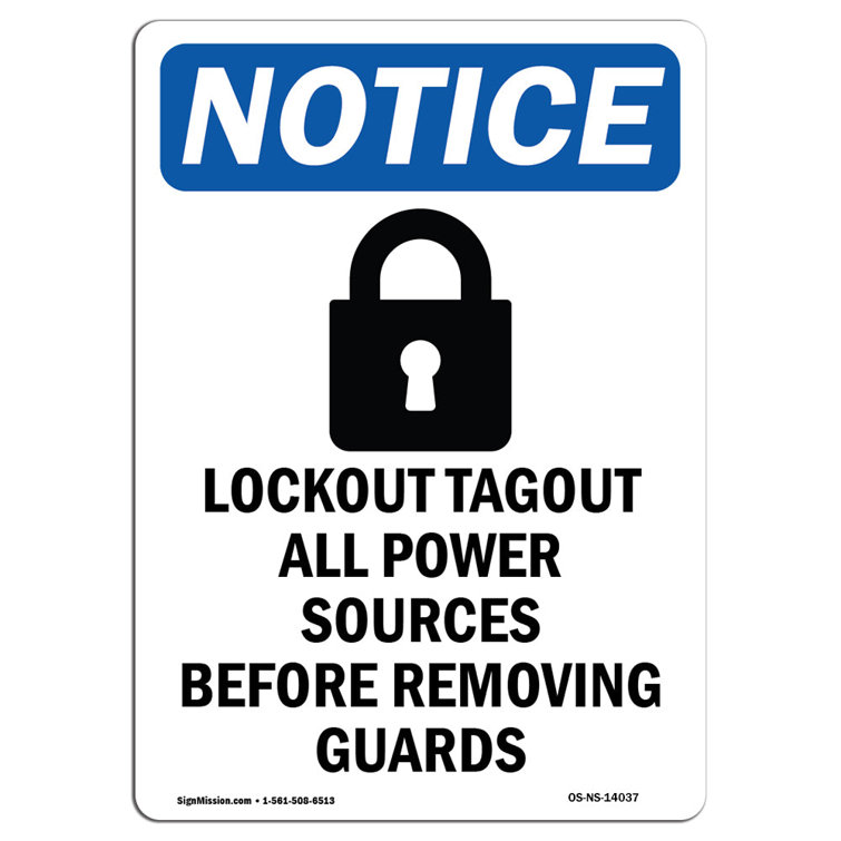 SignMission Lockout Tagout All Sign with Symbol | Wayfair