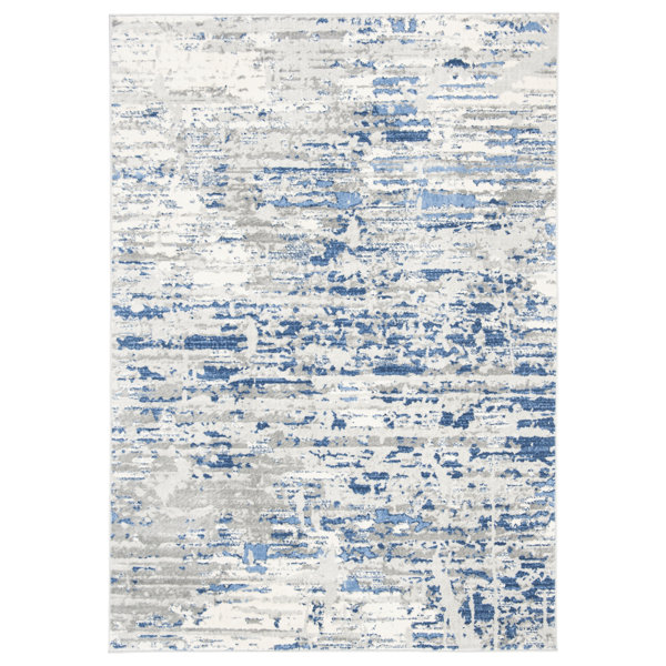 17 Stories Genessys Abstract Ivory/Blue Area Rug & Reviews - Wayfair Canada
