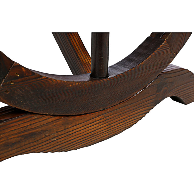 Millwood Pines Outdoor Rustic Wooden Bench With Wagon Wheel Legs | Wayfair