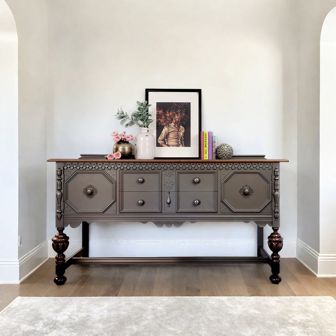 Charlton Home® Retro Classical Multifunctional Console Table | Wayfair