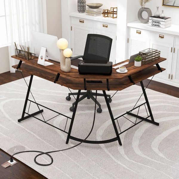 Borough Wharf Abraar L-Shaped Metal Base Computer Desk | Wayfair.co.uk