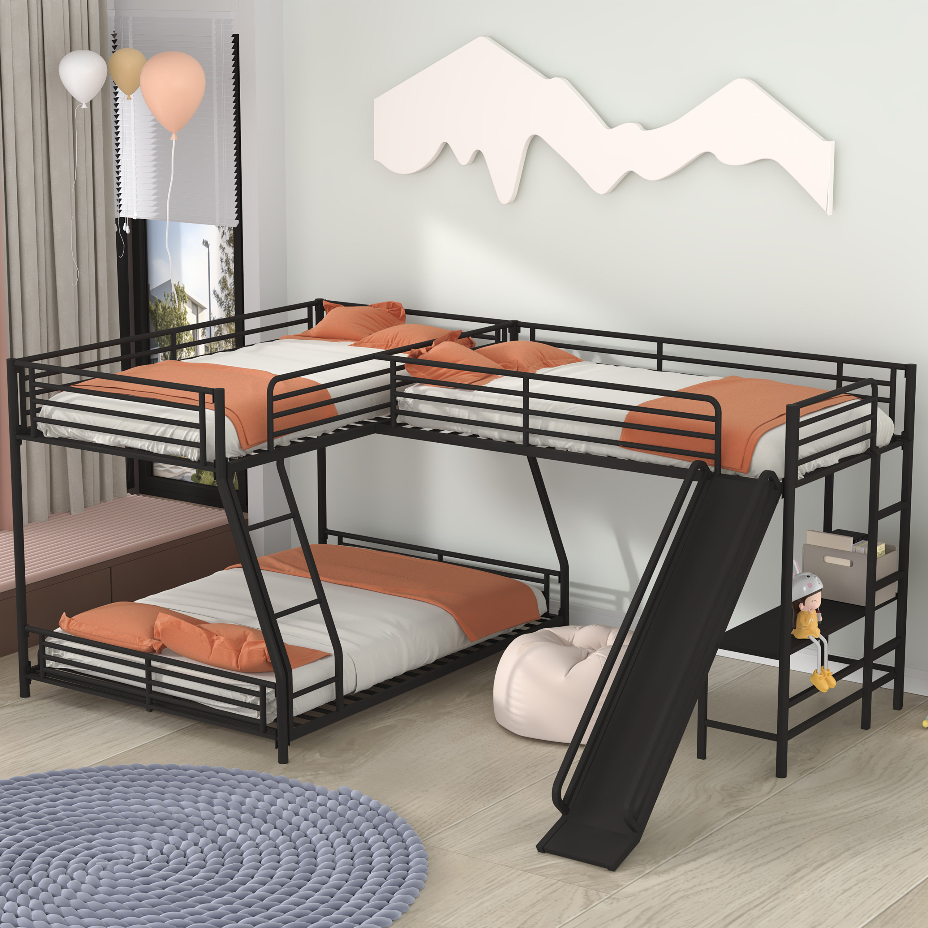 Isabelle & Max™ Dace Twin Iron Triple / Quad Bunk Bed by Isabelle & Max ...