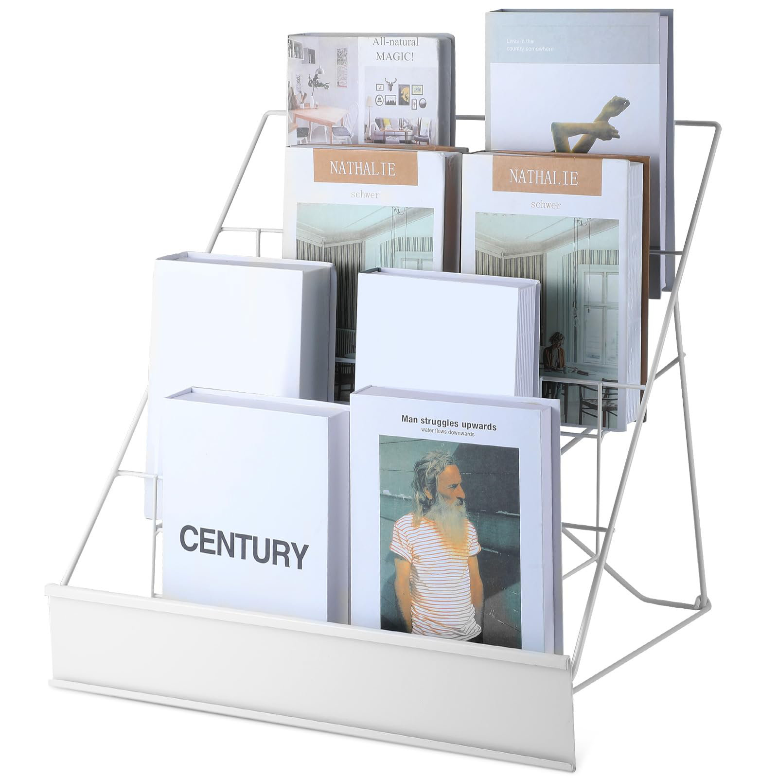 Latitude Run® Book Display Rack 4-Tiered Book Display Stand 18" Book ...