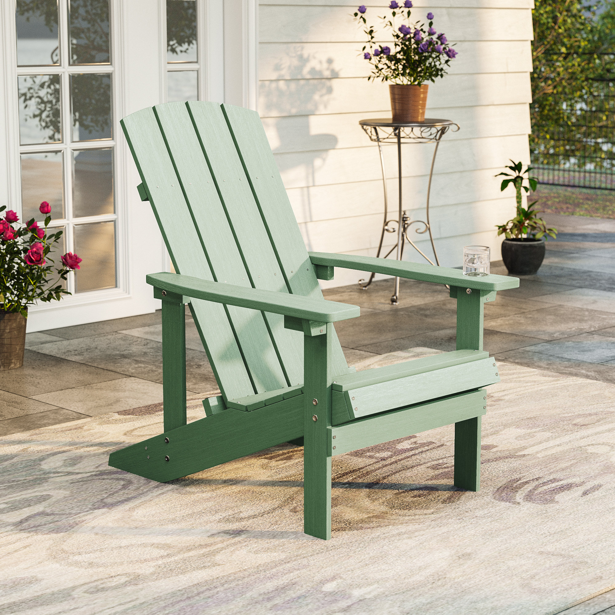 Highland Dunes Outdoor HIPS Plastic Adirondack Chair Fire Pit Chair ...