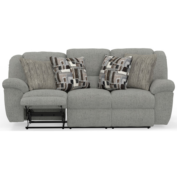 Hokku Designs Trifecta Reclining Sofa with 3 Reclining Seats and Drop ...